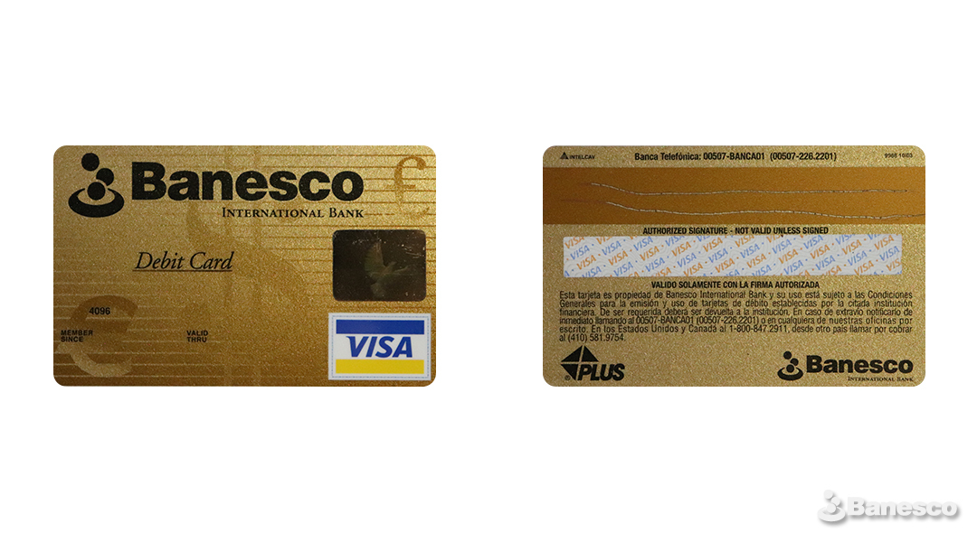 Tarjeta de Crédito Banesco VISA Dorada Debit Card