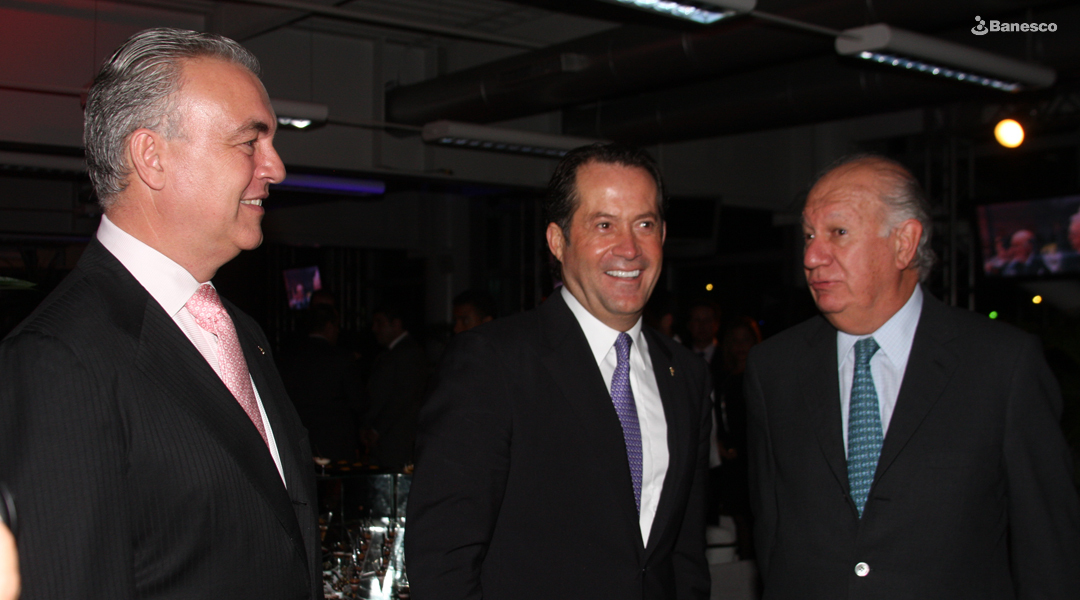 Luis Xavier Lujan, Juan Carlos Escotet Rodríguez y Ricardo Lagos