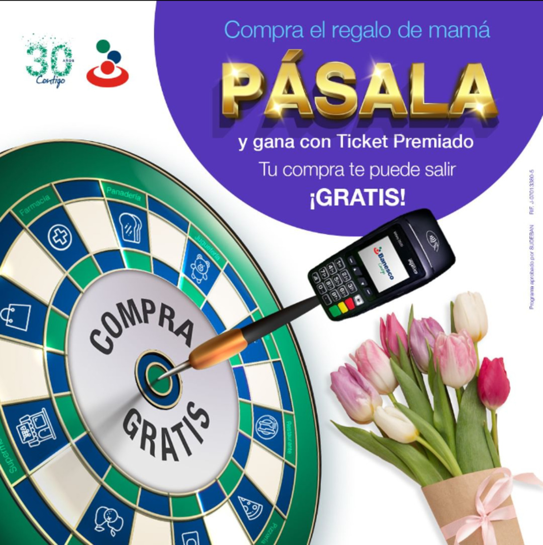 Compra el regalo de mamá. ¡Pásala y gana con ticket premiado!