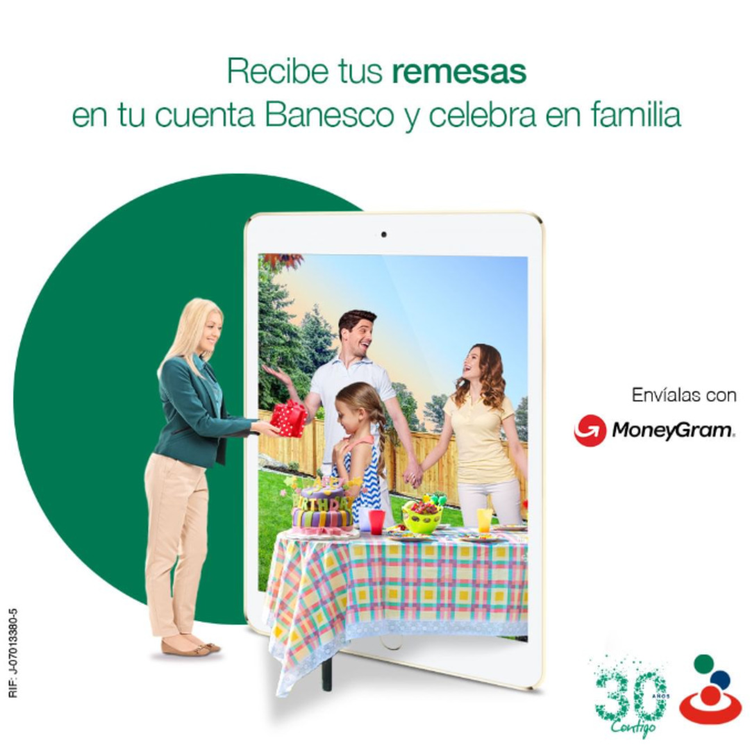 Recibe tus remesas en tu cuenta Banesco y celebra en Familia