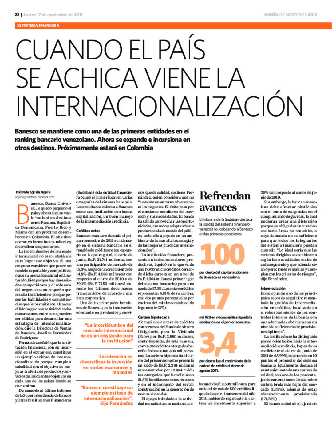 Cuando el país se achica viene la internacionalización